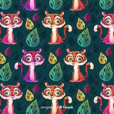 호랑이 패턴 무료 벡터