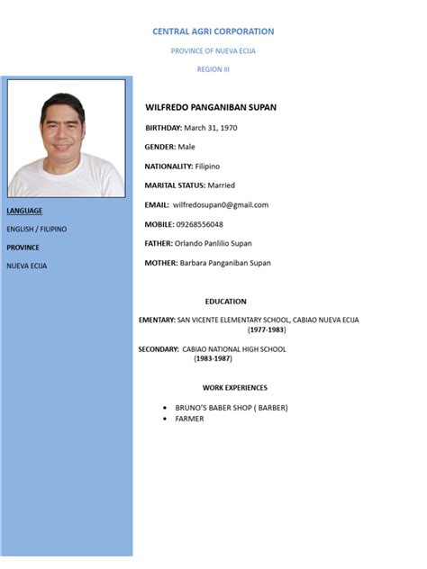 Central Agri Corporation Supan Wilfredo Pdf