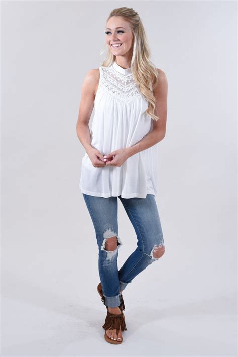 Lace Tank Top ~ Ivory The Pulse Boutique
