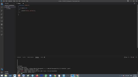 C I Can T Print Hello World In Vs Code Stack Overflow
