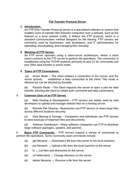 Ftp Server Pdf
