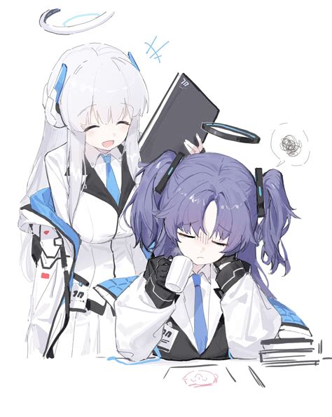 Sensei Yuuka Doodle Sensei And Noa Blue Archive Drawn By