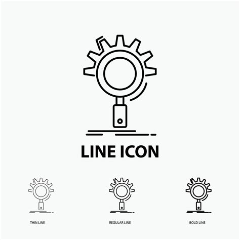 Seo Search Optimization Process Setting Icon In Thin Regular And Bold Line Style Vector
