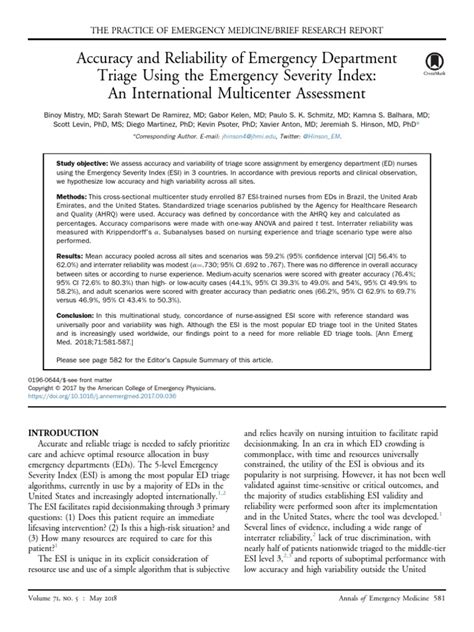 esi multinational evaluation pdf emergency department accuracy