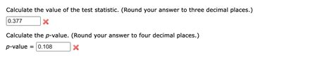 Solved Calculate The Value Of The Test Statistic Round