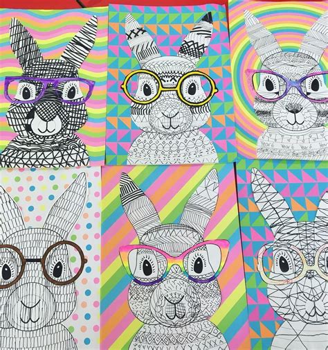 Monique On Instagram My Class Did The Infamous Bunny 🐰 Artwork It