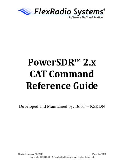 powersdr cat command reference guide pdf all rights reserved