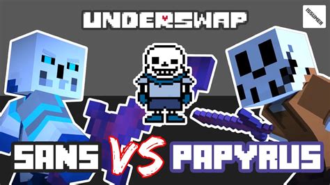 Underswap Sans Vs Papyrus Undertale Theme Minecraft Story Mode Youtube