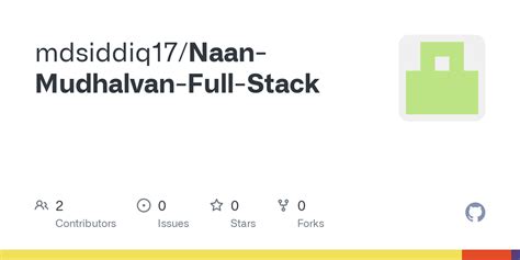 Github Mdsiddiq17naan Mudhalvan Full Stack