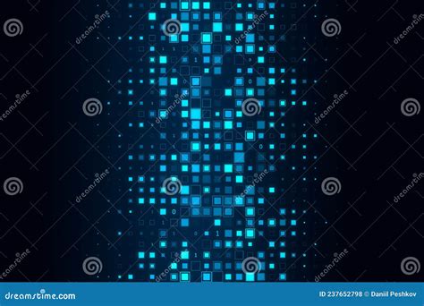 abstract glowing binary code and pixel background design and