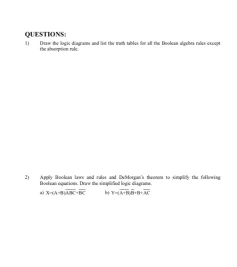 Solved Draw The Logic Diagrams And List The Truth Tables For