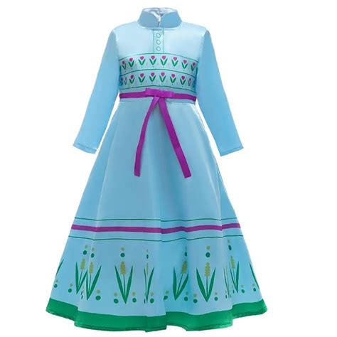 Buy فروزن كوين تأثيري إلسا فستان النوم بأكمام طويلة Online Yallatoys