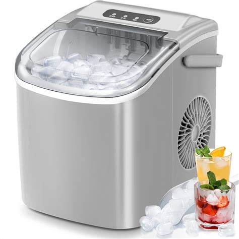 Kismile Countertop Ice Maker Portable Ice Machine With Handle Self Cleaning Ice Makers 26lbs