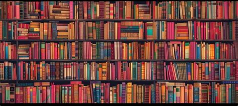 Premium Photo Vibrant Full Frame Bookshelves Filled With Intellectual Knowledge