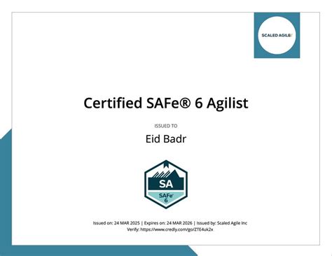 Safeagilist Scaledagile Agiletransformation Leanagile… Eid Badr