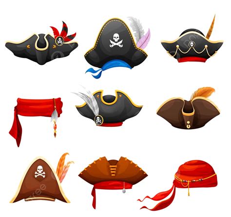 Cartoon Tricorn Bandana Pirate Cocked Costume Hats Hat Png And