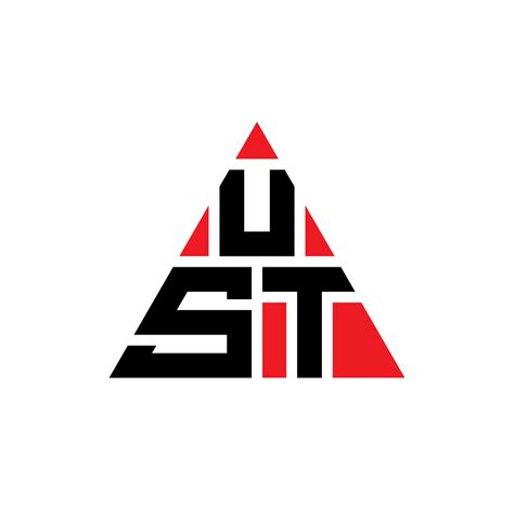 Ust Triangle Letter Logo Design With Triangle Shape Ust Triangle Logo