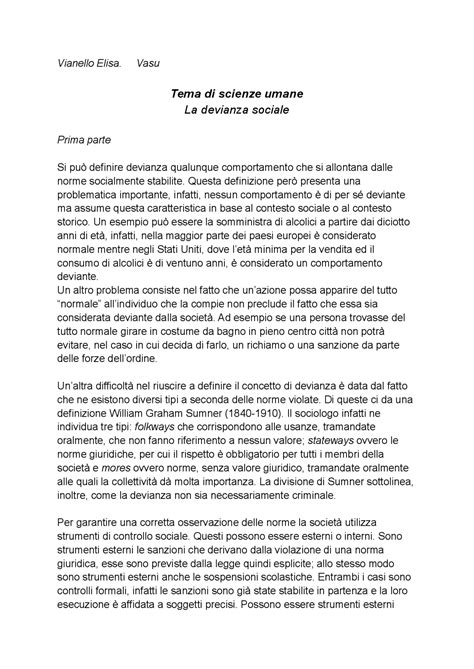 Esempio Prova Scritta Maturità Sulla Devianza Sociale Prove Svolte Di
