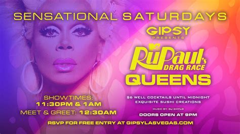 Gipsy Nightclub Presents Sensational Saturdays Rupauls Drag Race