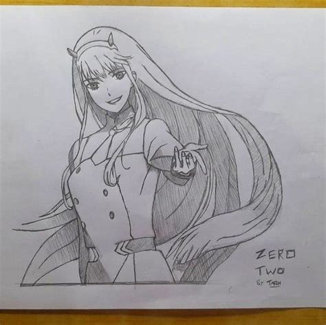 Zero Two Drawing From Darling In The Franxx Sketches Anime Sketch