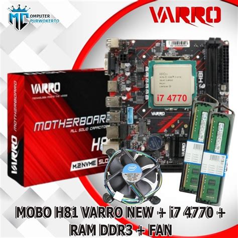Jual Paket Mainboard H81 Varro New Processor I7 4770 I7 4790 RAM