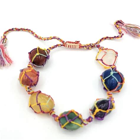 Jewelry 7 Chakra Stones Healing Crystals Knotted Cord Adjustable