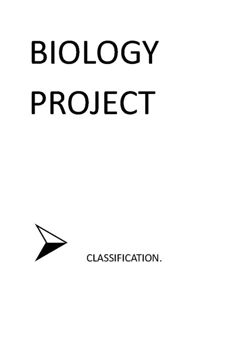 Classification Project Biology Project Classification What Is
