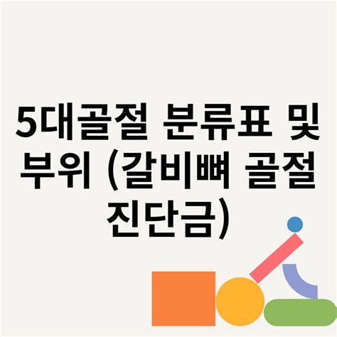 5대골절 분류표 및 부위 갈비뼈 골절 진단금 팡쁘일보