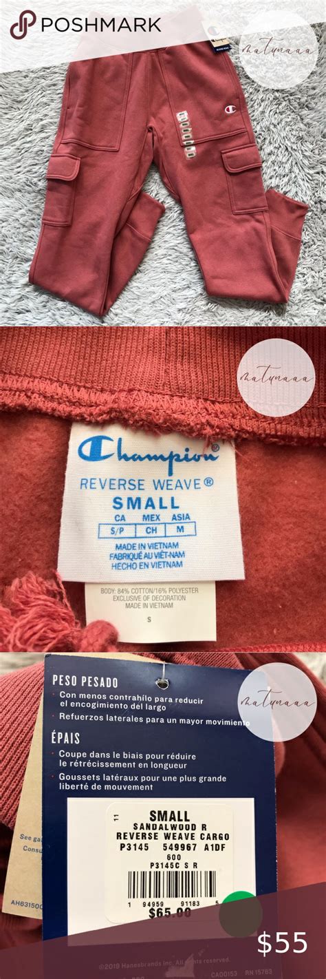 Champion Mens Reverse Weave Cargo Jogger In Sandalwood S Cargo