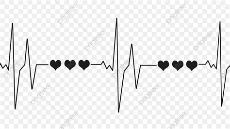Electrocardiograma De Latidos Del Corazón Negro PNG dibujos