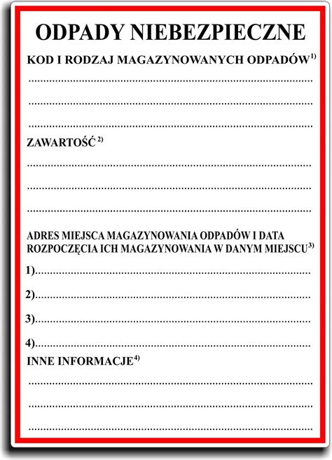 Odpady Niebezpieczne Naklejka Etykieta Folia 25szt Ceny I Opinie