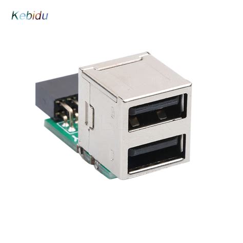 Kebidu USB 2 Port USB 2 0 Internal PC 9Pin Female To 2 Port A Female Adapter Converter