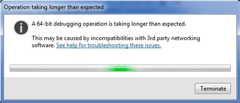 Operation Taking Longer Than Expected Visual Studio 2012