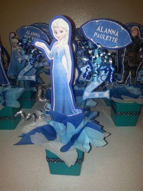 Frozen Personalize Elsa Centerpiece With Name And Trae Centros De Mesa