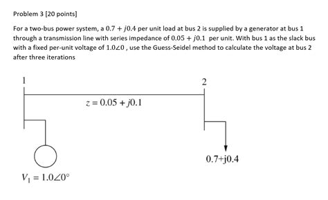 Solved Problem Points For A Two Bus Power System A Chegg Com