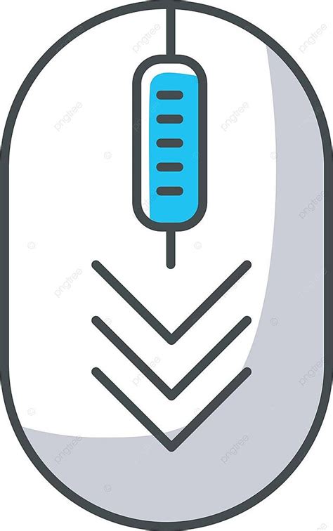 Rgb Computer Mouse With Scrolldown Gesture Indicator Arrow Internet Line Vector Arrow Internet