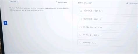 Question 24 Which Of The Following Update StudyX