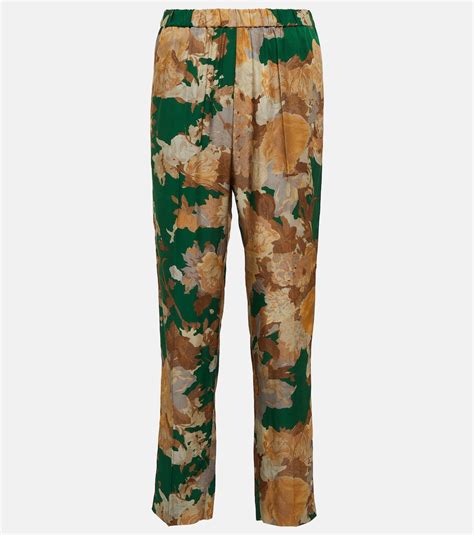 멀티컬러 프린트 슬림 팬츠 Dries Van Noten Mytheresa