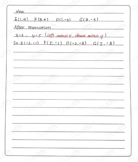 Solved Write The Coordinates Of The Vertices After A Translation 1