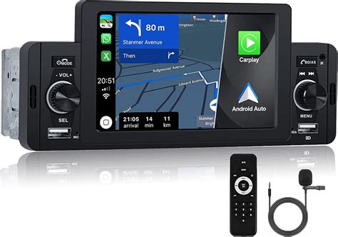 CAMECHO Autoradio Carplay Din Bluetooth Pollici Touch Screen Stereo Con Android Auto Mirror