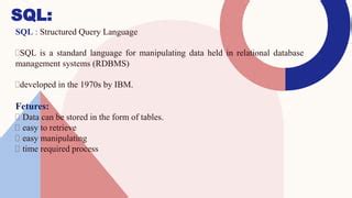 database and SQL(Structured query language) | PPTX