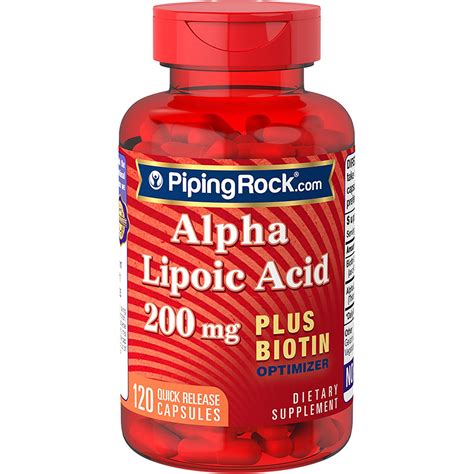 Piping Rock Alpha Lipoic Acid Plus Biotin Optimizer 200 Mg 120