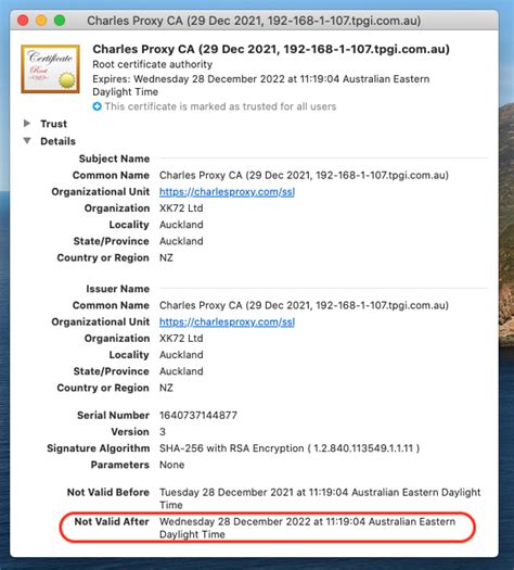 Expired Charles Proxy Root Certificate Charles Docs Y