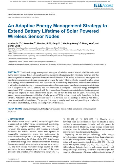 PDF An Adaptive Energy Management Strategy To Extend Battery Lifetime Of Solar Powered