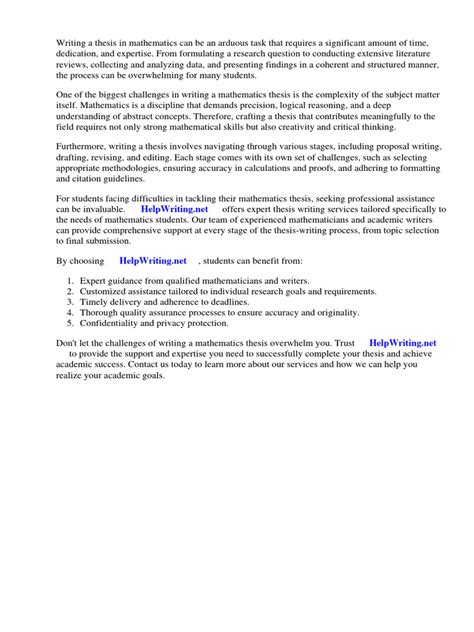 Thesis In Mathematics Download Free Pdf Thesis Mathematics