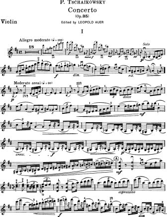 Violin Concerto In D Major Op Pyotr Ilyich Tchaikovsky Free Violin Sheet Music