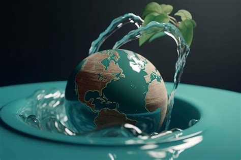 O conceito 3d do dia mundial da terra renderiza o design ecológico