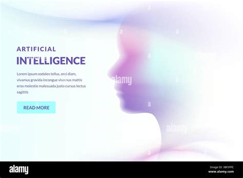 Abstract Blurred Motion Human Face In Neon Gradient Colors Vector Futuristic Illustration Of