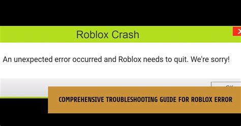 Roblox Error An Unexpected Error Occurred A Comprehensive