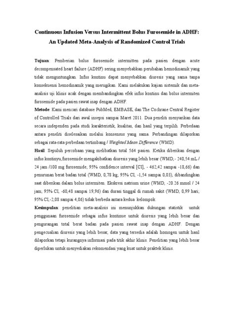 Pdf Continuous Infusion Versus Intermittent Bolus Furo Dokumen Tips